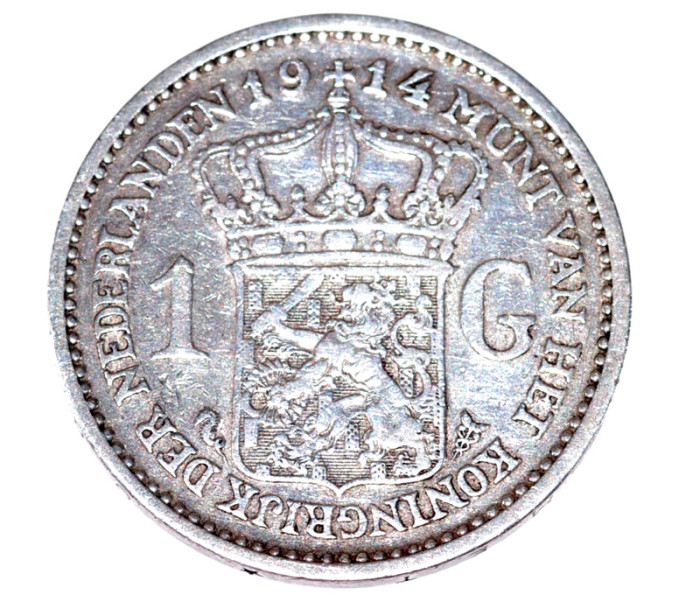 NETHERLANDS 1914 1 Gulden Silver – Buy – Collect – Sell