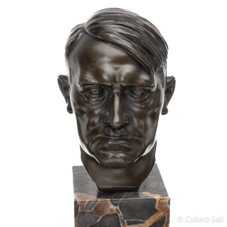 Art Deco Marble Desk Set Featuring Bronze Busts of Adolf Hitler by ...
